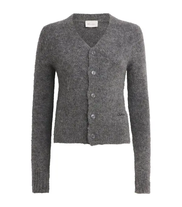 AMI Paris Alpaca-wool-blend V-neck Cardigan