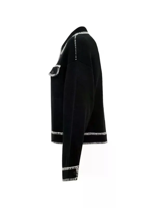 KUJTEN Area Blanket-stitched Cashmere Jacket