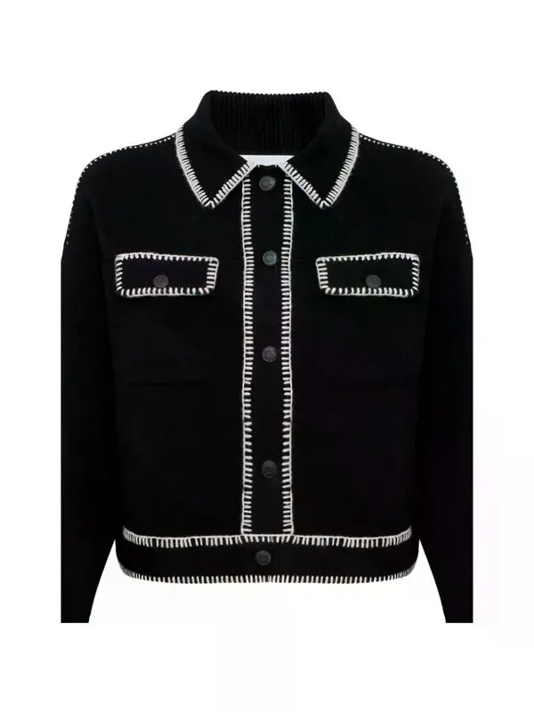 KUJTEN Area Blanket-stitched Cashmere Jacket