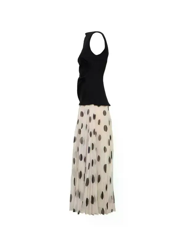 Acler Poznik Polka-dot Pleated Maxi Dress