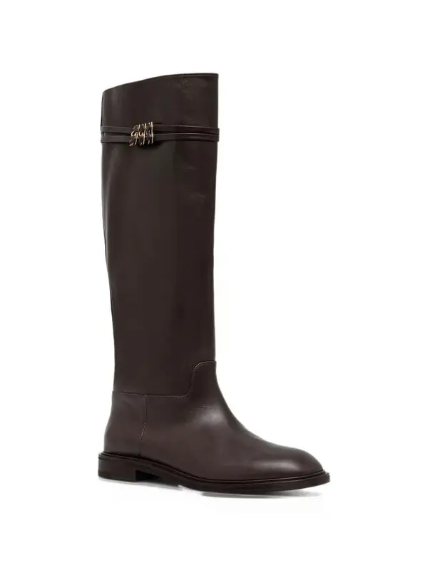BALDININI Logo-plaque Leather Boots