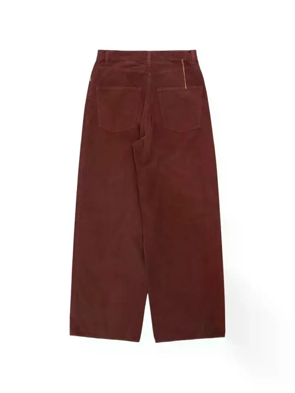 FORTELA Jaron Corduroy-textured Wide-leg Trousers - Red