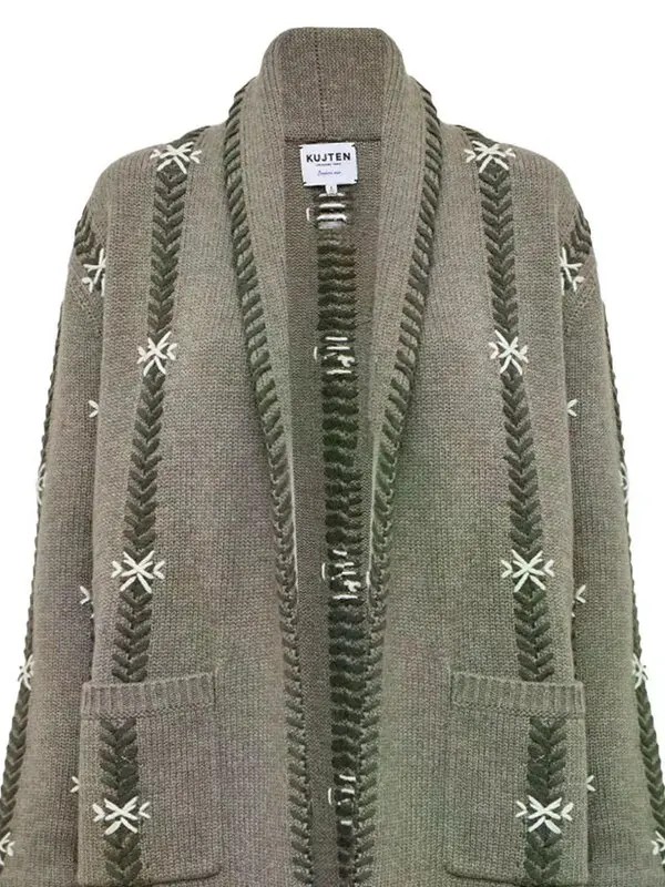 KUJTEN Cody Flake Embroidered Shawl-collar Cardigan