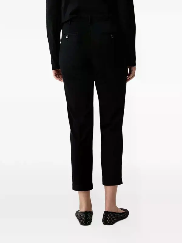 Sisley Button-fastening Cropped Chino Trousers