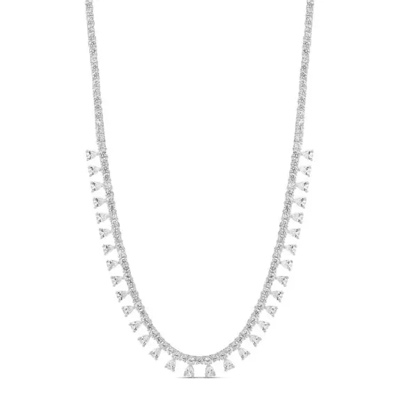 SHYMI Three Mm Drop Tennis Necklace - Silver