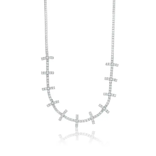 SHYMI Bar Tennis Necklace - Silver