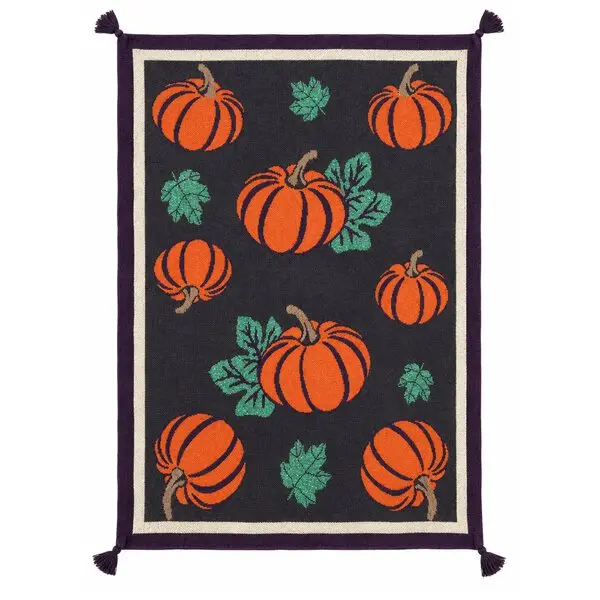 PERALUNA Flying Pumpkin Tv Blanket Dark Anthracite - Orange