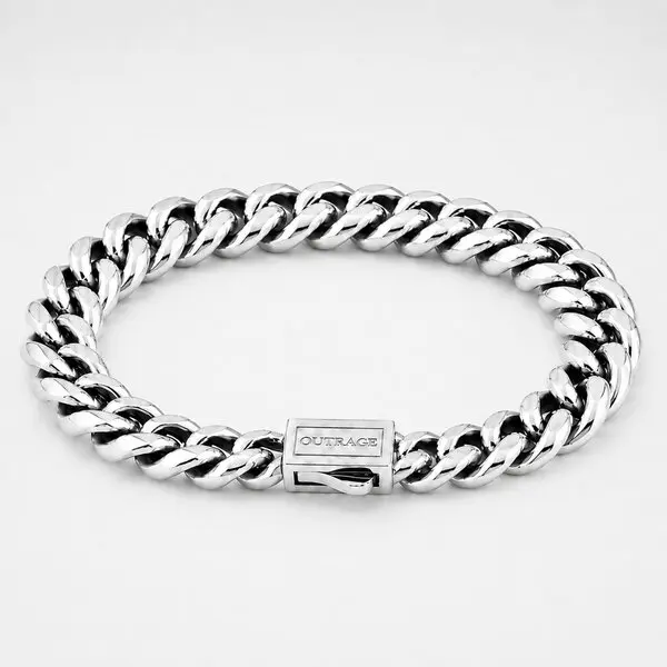 OUTRAGE LONDON Cuban Chain Bracelet - Silver