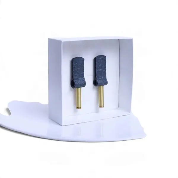 SVETLANA VUKOV Navy Linear Drop Earrings
