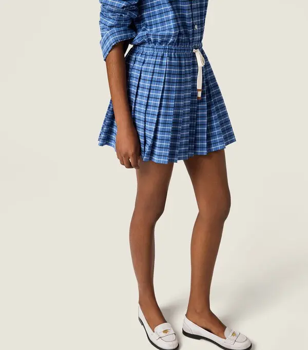 Miu Miu Cotton Check Shirt Dress