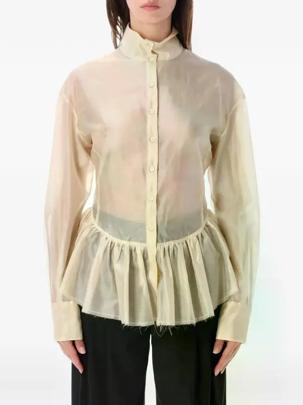 THELATEST Elaine Ruffled Sheer Shirt