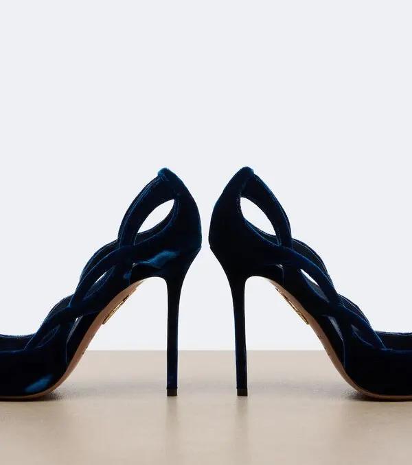 AQUAZZURA Contour Velvet Pumps