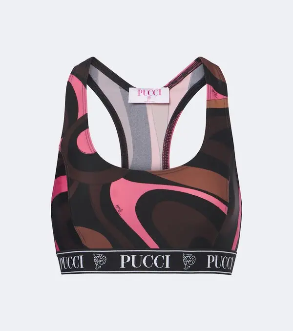 Emilio Pucci Marmo Jersey Sports Bra