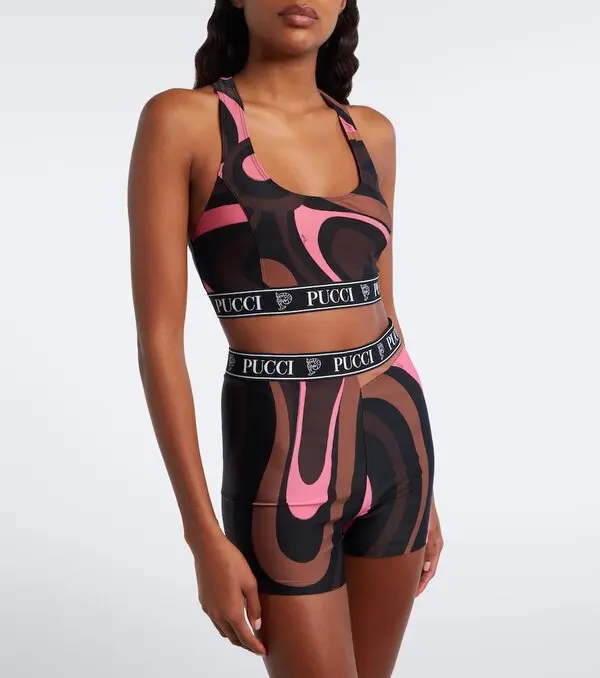 Emilio Pucci Marmo Jersey Sports Bra