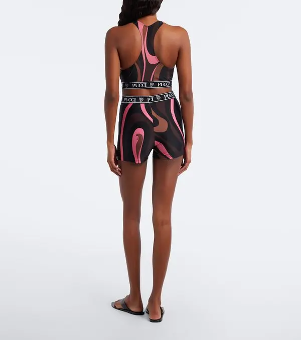 Emilio Pucci Marmo Jersey Sports Bra