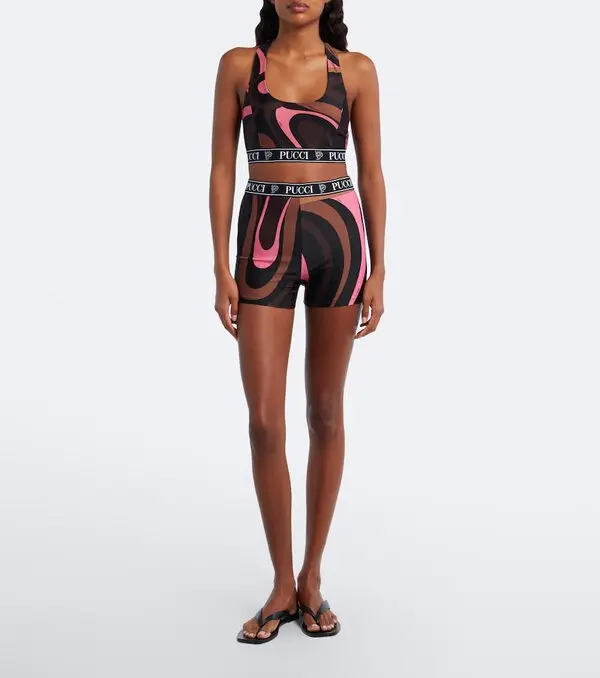 Emilio Pucci Marmo Jersey Sports Bra