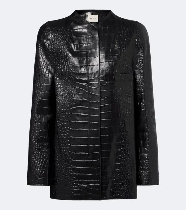 Khaite Sadie Croc-effect Leather Coat