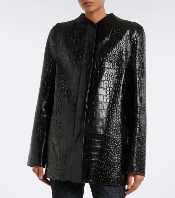 Khaite Sadie Croc-effect Leather Coat