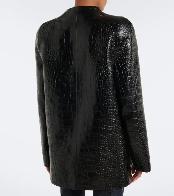 Khaite Sadie Croc-effect Leather Coat