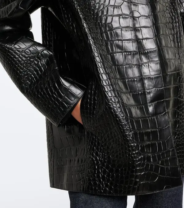 Khaite Sadie Croc-effect Leather Coat