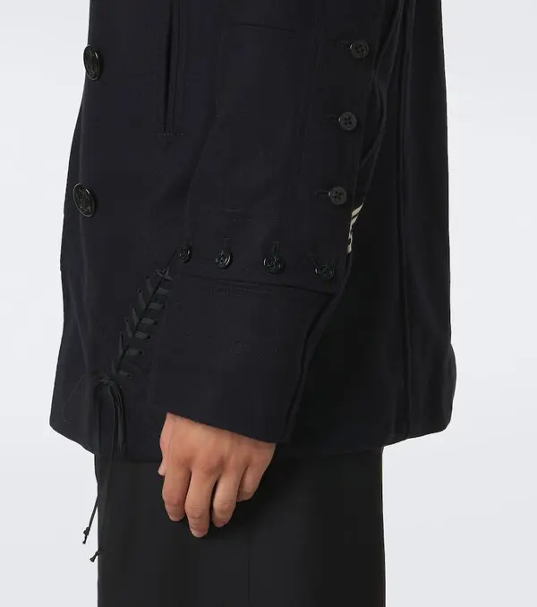 Junya Watanabe Double-breasted Wool-blend Blazer