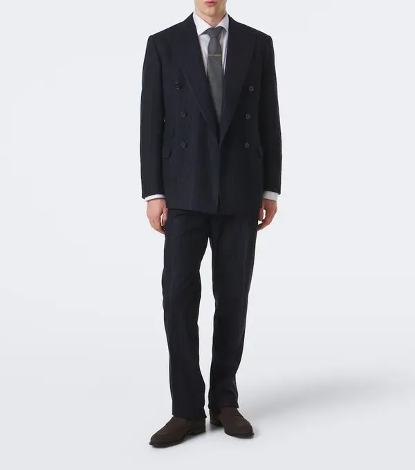 Ralph Lauren Purple Label Chalk Stripe Wool And Cashmere Suit