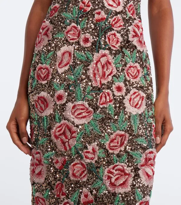 LA FUORI Antique Bloom Sequined Gown