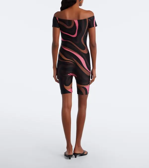 Emilio Pucci Marmo Off-shoulder Jersey Catsuit