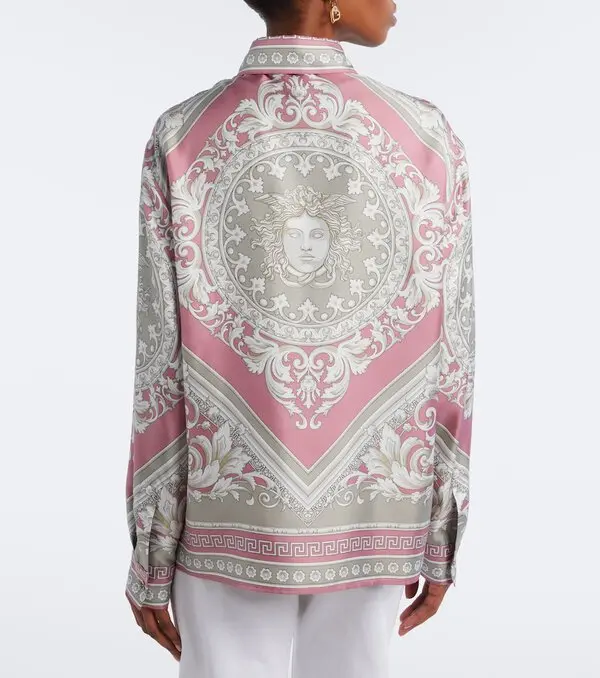 Versace Greca Printed Silk Twill Shirt