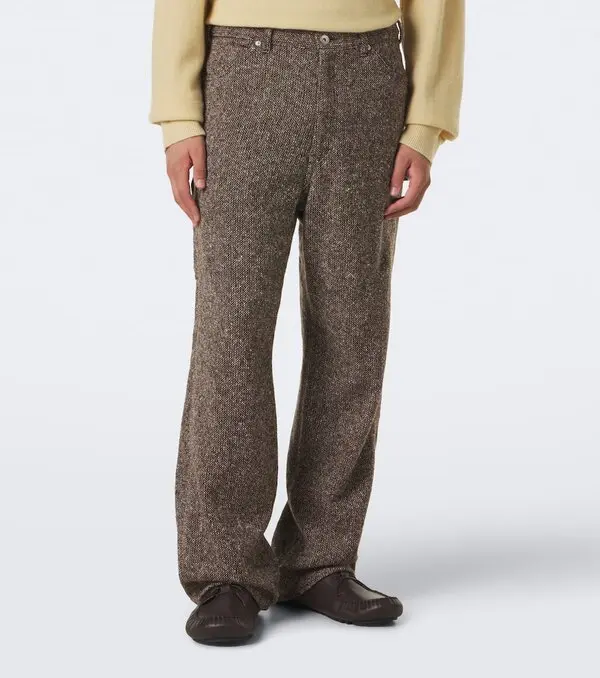 Auralee Wool Tweed Wide-leg Pants