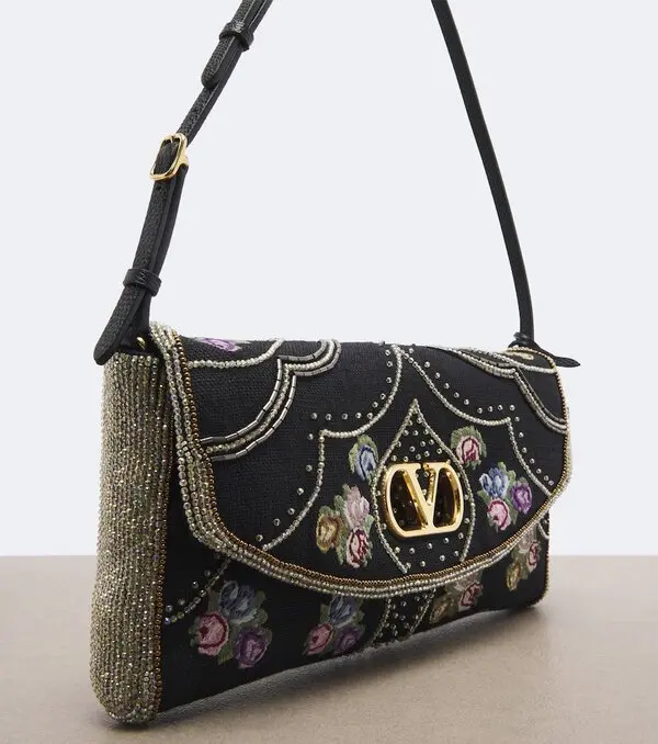 Valentino Garavani Devain Small Embellished Shoulder Bag