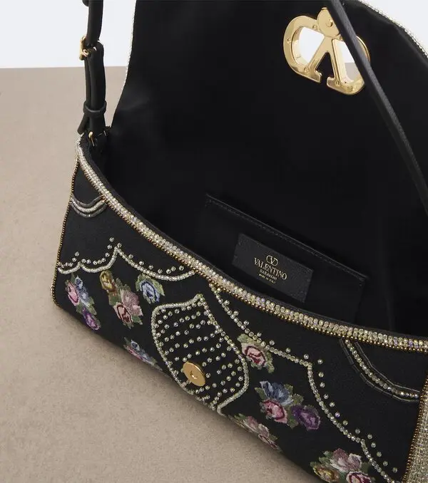 Valentino Garavani Devain Small Embellished Shoulder Bag