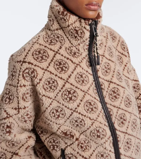 Tory Burch T Monogram Printed Teddy Jacket