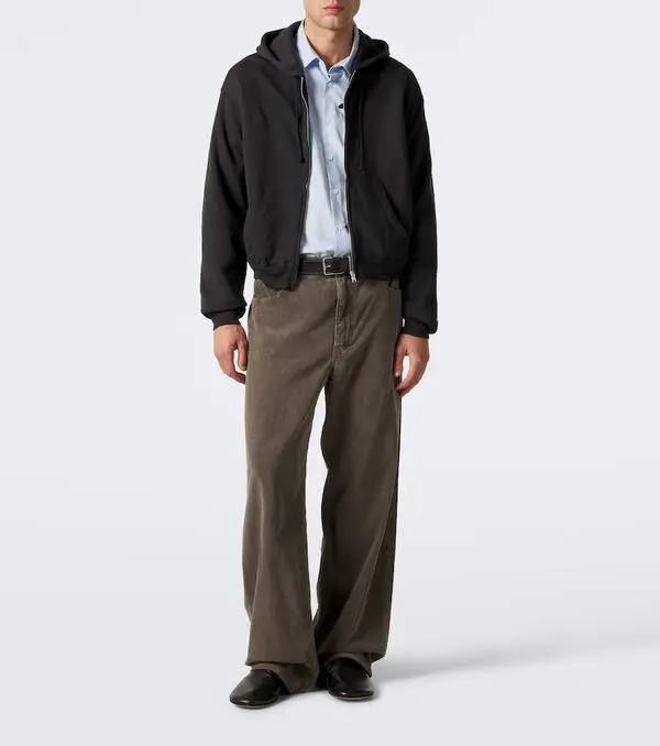 Auralee Cotton, Wool, And Silk Zip-up Hoodie
