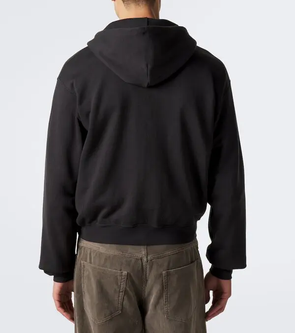 Auralee Cotton, Wool, And Silk Zip-up Hoodie
