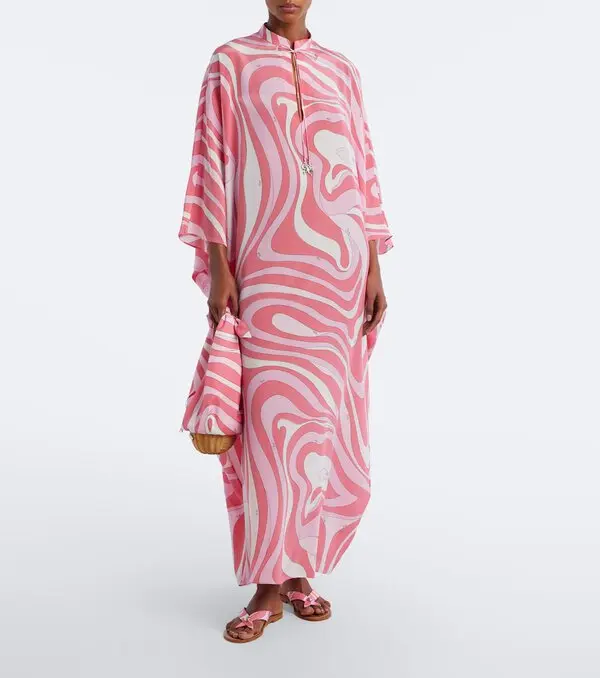 Emilio Pucci Marmo Silk Twill Kaftan