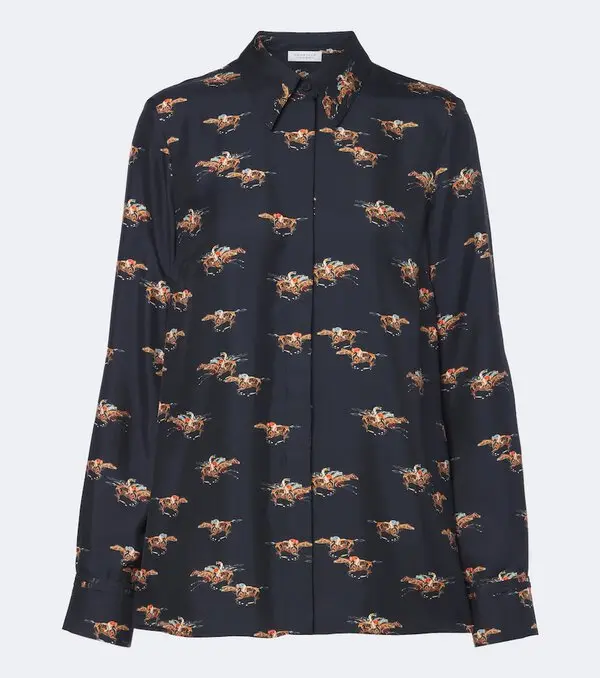 Gabriela Hearst Cruz Printed Silk Twill Shirt - Blue