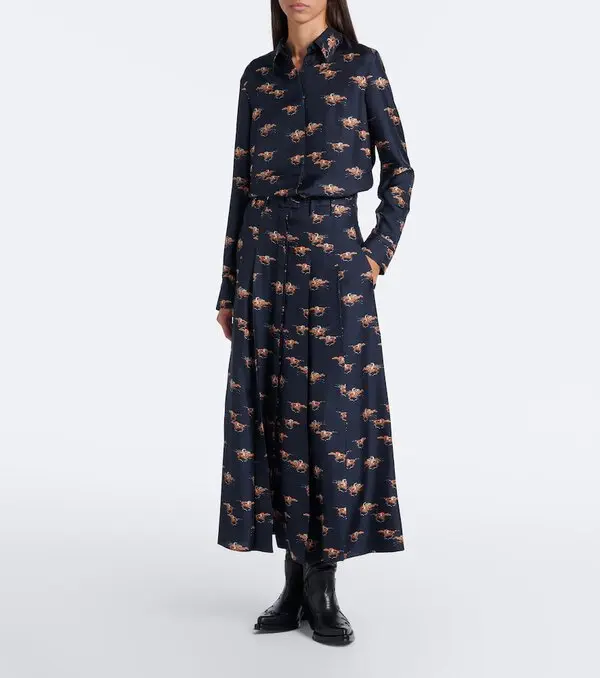 Gabriela Hearst Cruz Printed Silk Twill Shirt