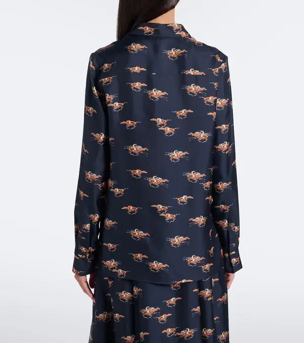 Gabriela Hearst Cruz Printed Silk Twill Shirt