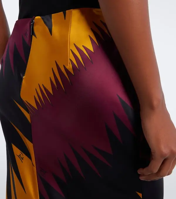 Emilio Pucci Drago Satin Maxi Skirt