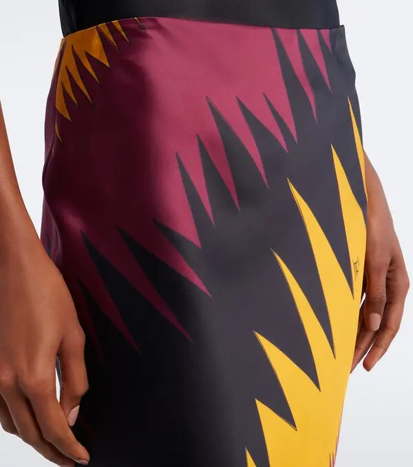 Emilio Pucci Drago Satin Maxi Skirt