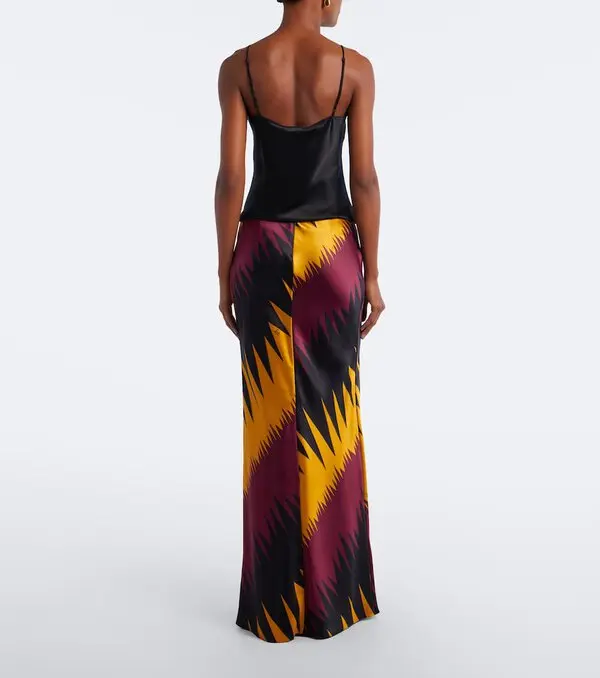 Emilio Pucci Drago Satin Maxi Skirt