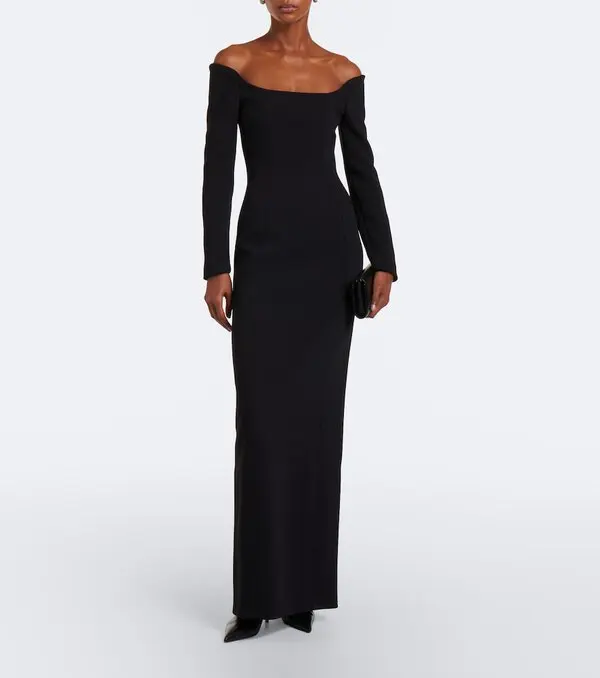 Solace London Ryder Off-shoulder Crepe Gown