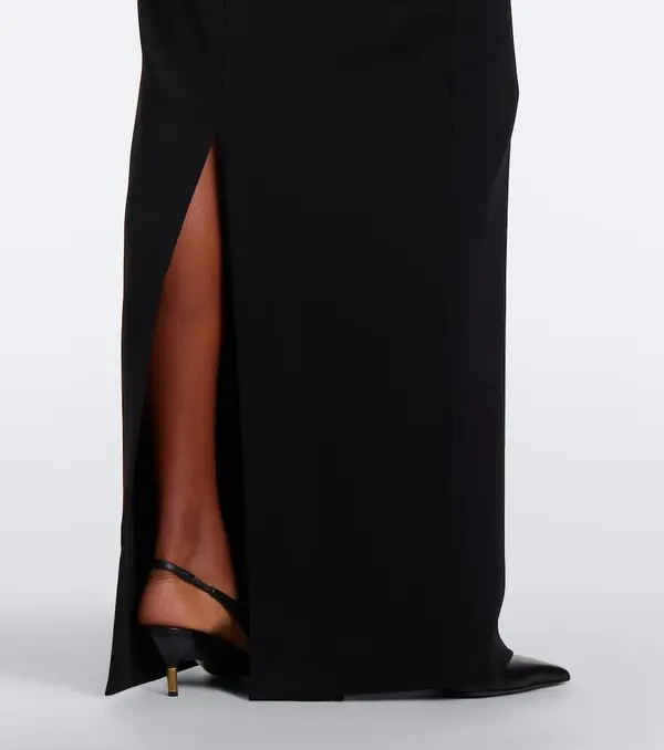 Solace London Bradshaw Off-shoulder Crepe And Satin Gown