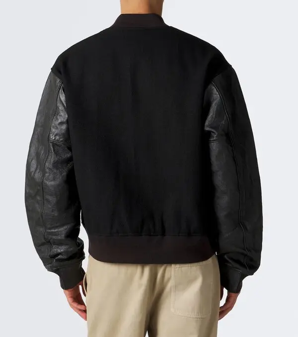 Visvim Wool, Linen, And Leather Varsity Jacket