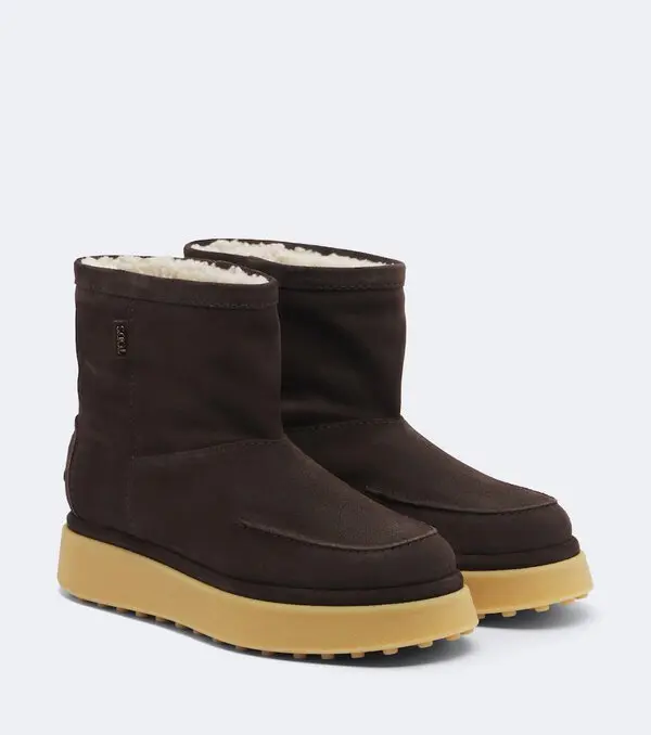 TOD'S Gommino® Shearling-lined Suede Ankle Boots