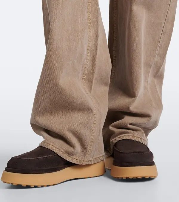 TOD'S Gommino® Shearling-lined Suede Ankle Boots