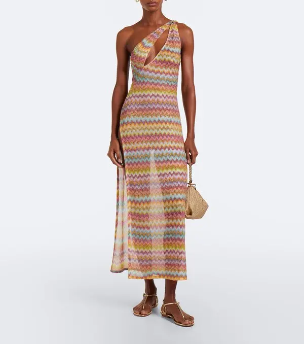 Missoni One-shoulder Lame Maxi Dress