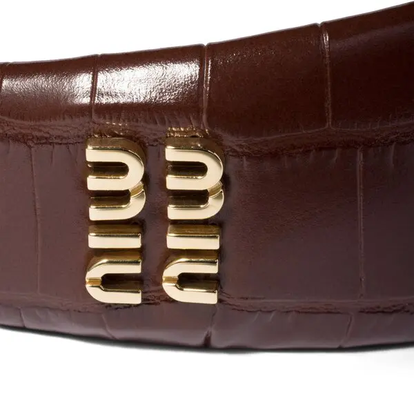 Miu Miu Crocodile Embossed Calfskin Headband