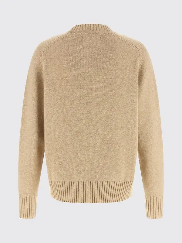 Extreme Cashmere Pure Cashmere Crewneck Sweater With Ribbed Trims - Beige